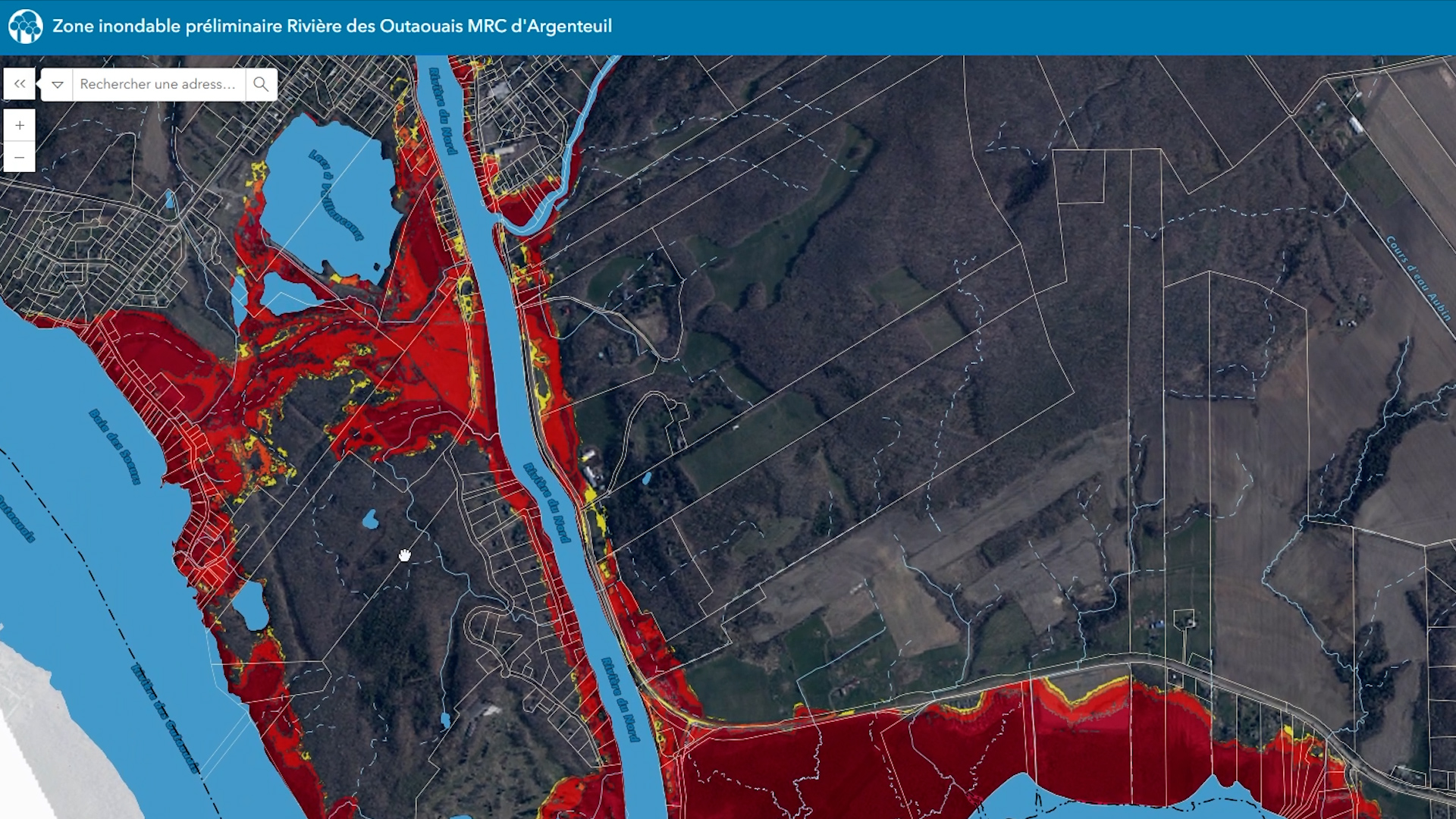 Reportage : Carte préliminaire non officielle des zones inondables de ...